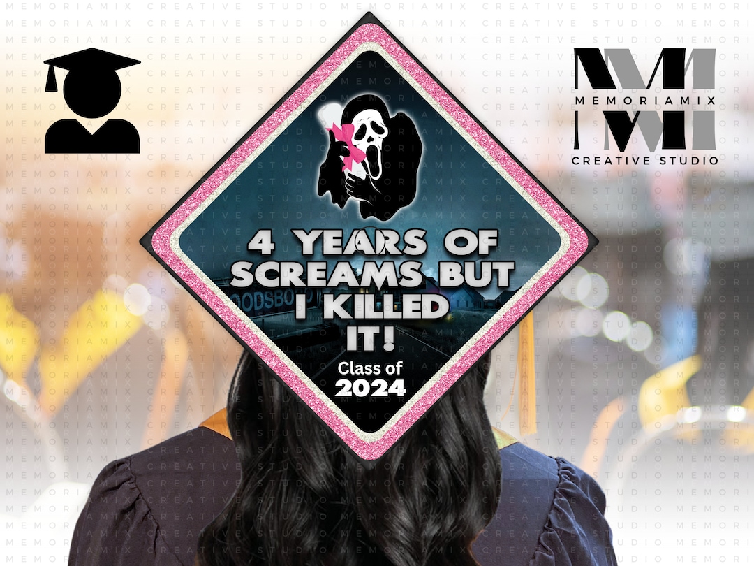 Woodsboro Horror Movie Graduation Cap Topper: Slasher Film Inspired - Etsy