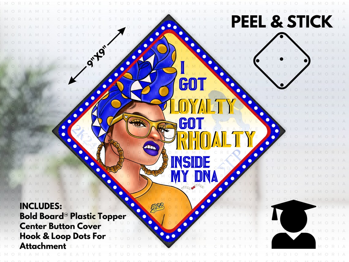 Sigma Gamma Rho Sorority Rhoalty Inside My DNA Graduation Cap Topper ...