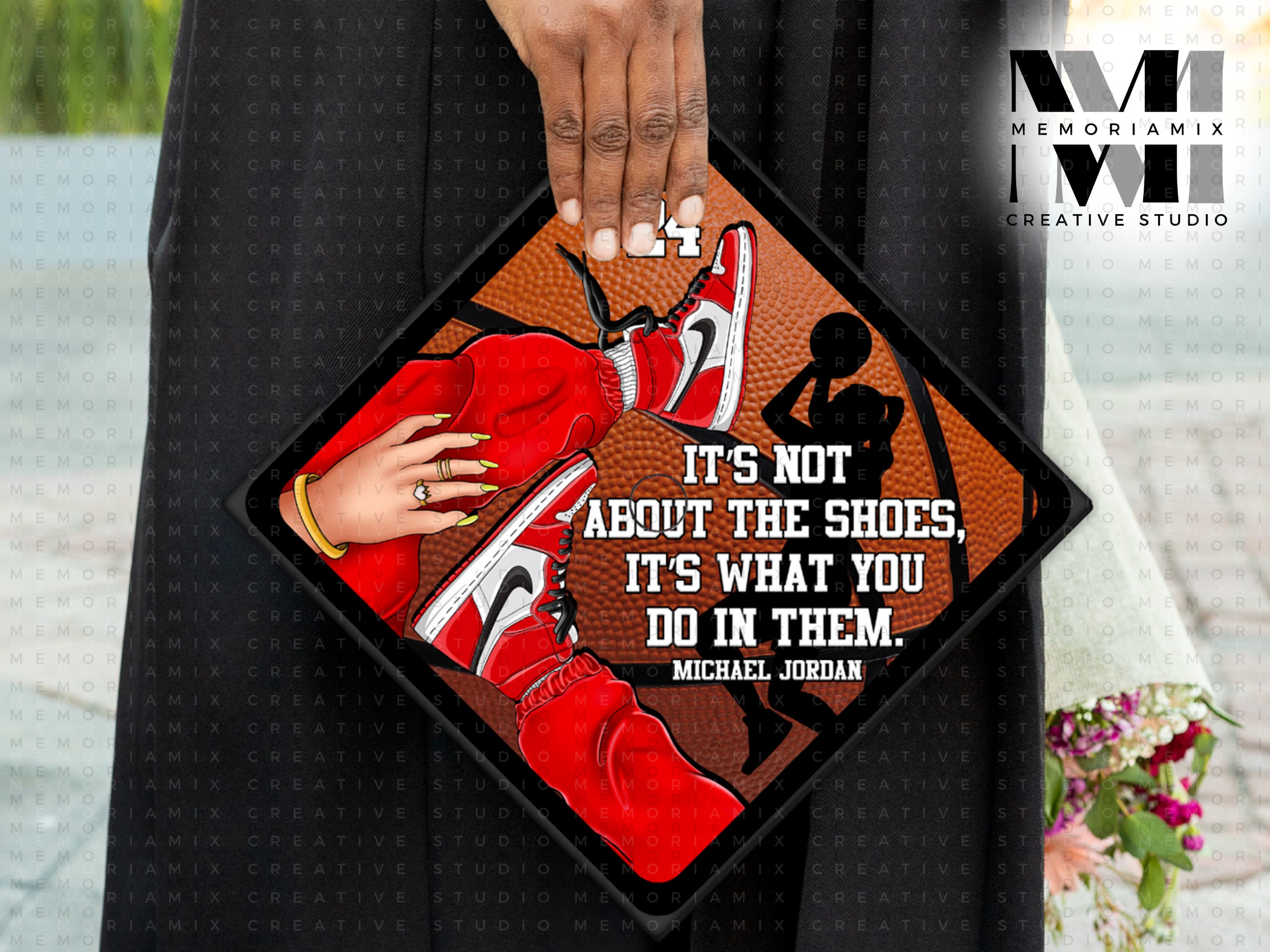 Jordan Themed Graduation Cap Topper, Graduation Cap, Graduation Cap ...