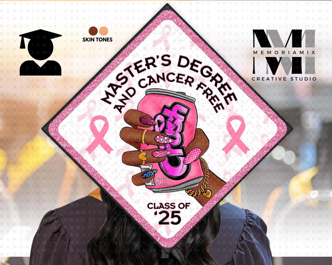 Cancer Survivor Graduation Cap Topper: Master's Degree, Cancer-free - Etsy