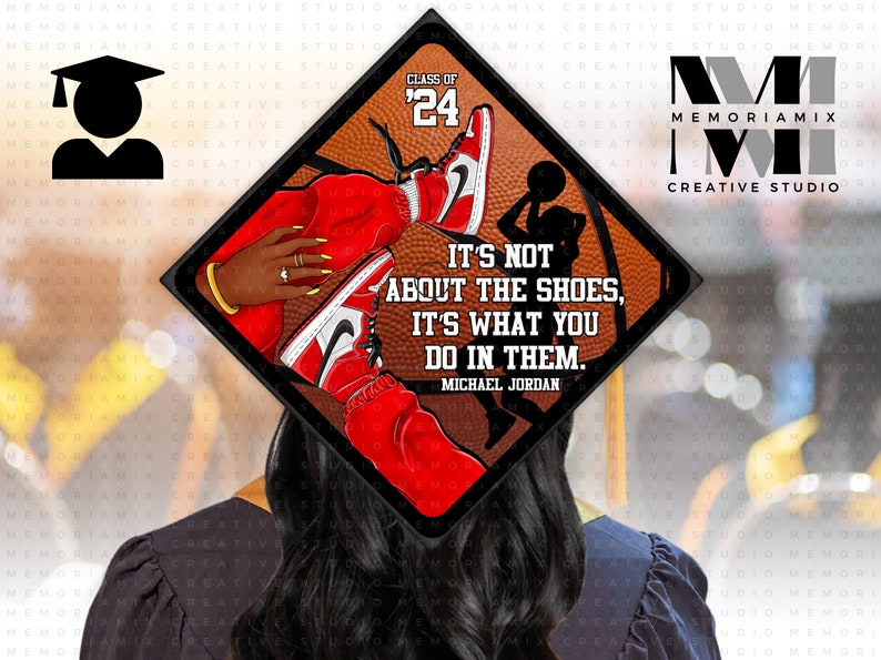 Jordan Themed Graduation Cap Topper, Graduation Cap, Graduation Cap ...