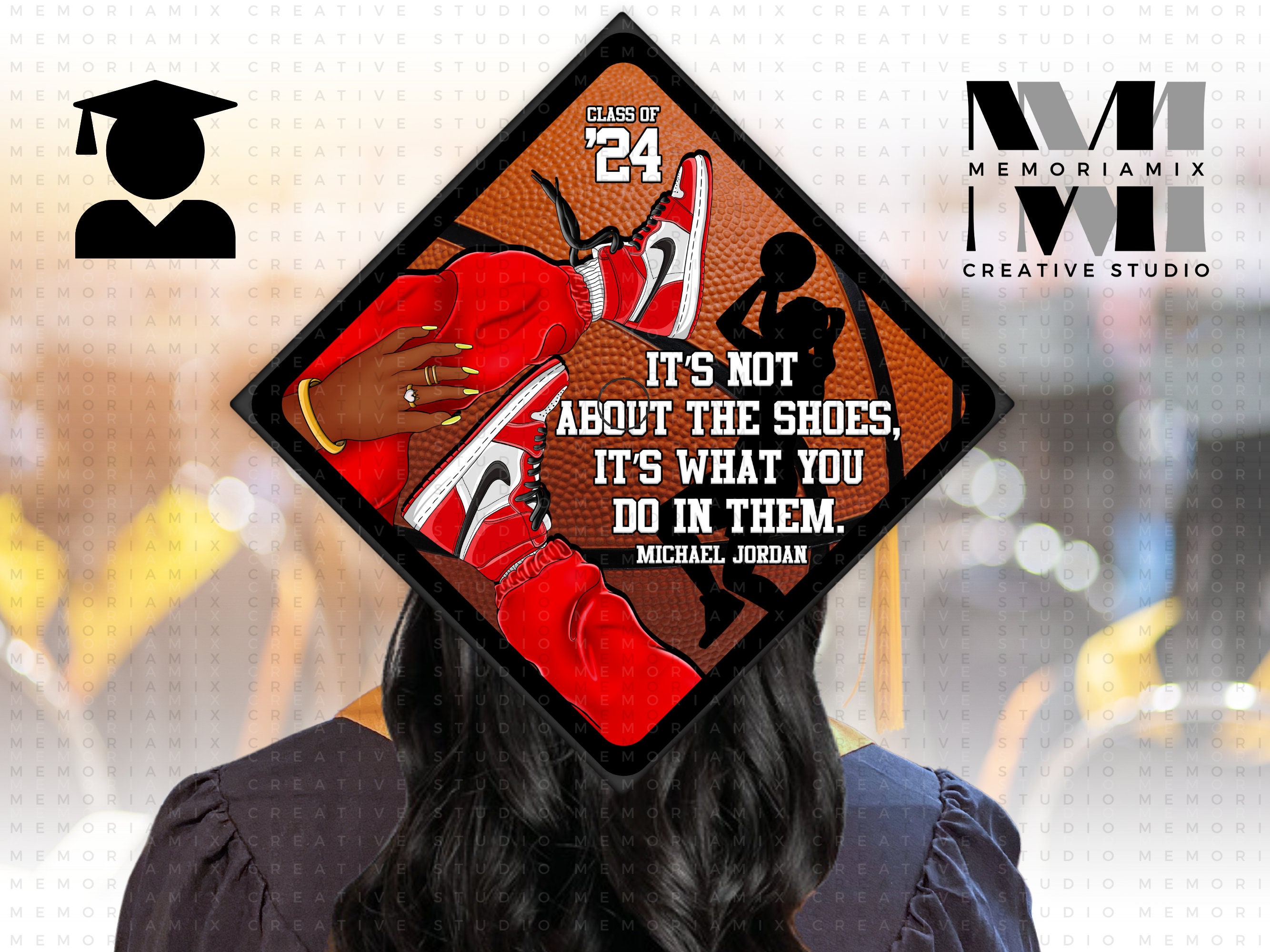 Jordan Themed Graduation Cap Topper, Graduation Cap, Graduation Cap ...