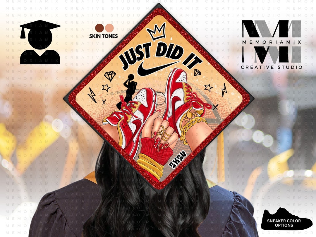 Just Did It Remix Graduation Basketball Cap Topper, Grad Cap ...
