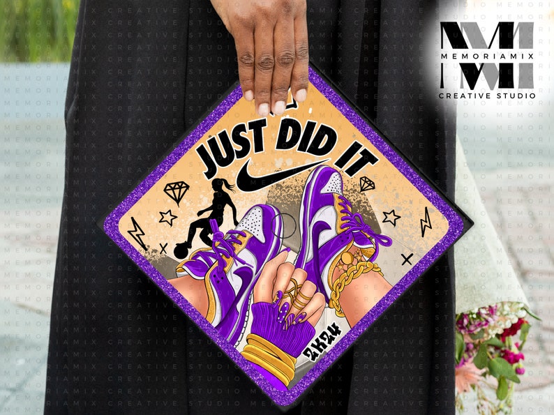 Just Did It Soccer Graduation Cap Topper, Grad Cap, Grad Cap Decoration ...