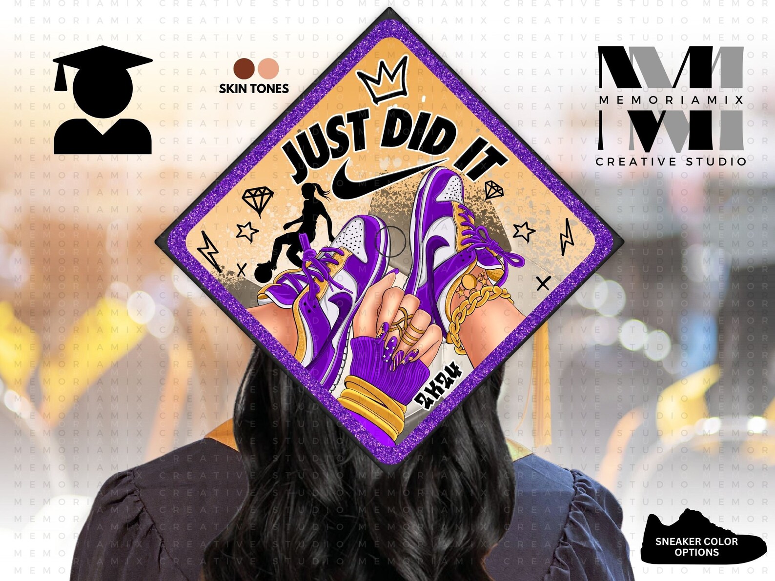 Just Did It Soccer Graduation Cap Topper, Grad Cap, Grad Cap Decoration ...