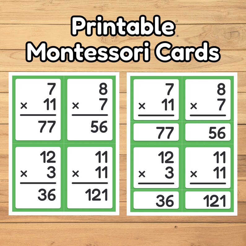 Multiplication Table Flashcards Printable Math Sheets for Kindergarten ...