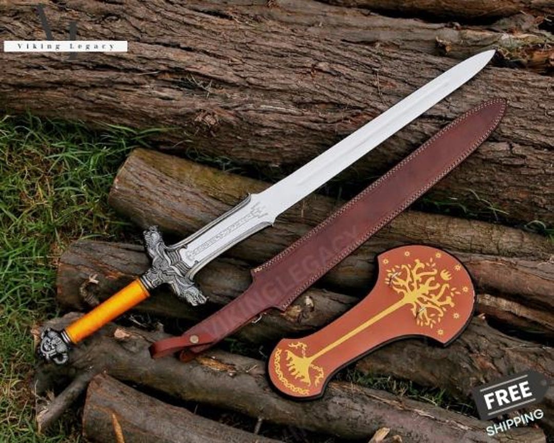 Damascus Steel Handmade Long Sword for Wall Decor, Medieval Cosplay ...