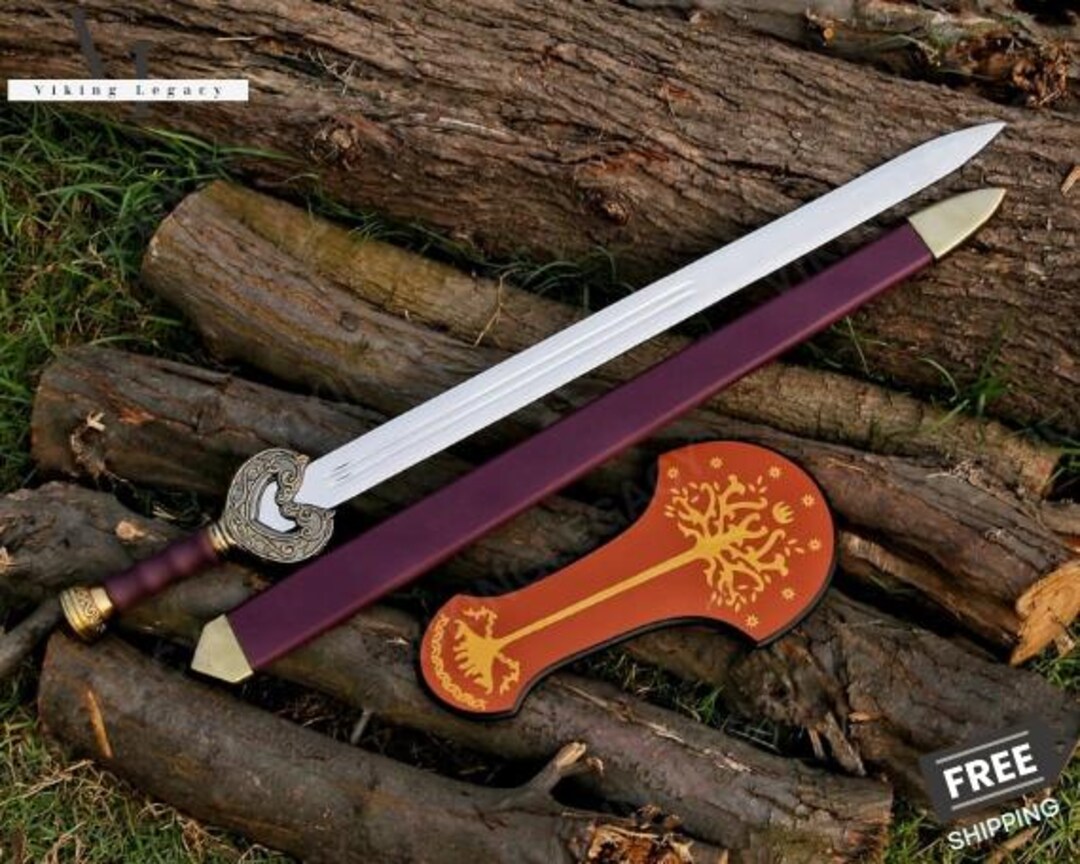 Damascus Steel Handmade Long Sword for Wall Decor, Medieval Cosplay ...
