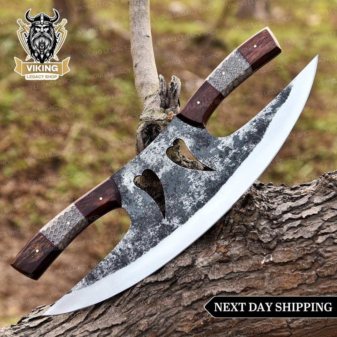 Custom Hand Forged Viking Pizza Cutter in Dual Side, Viking Pizza ...