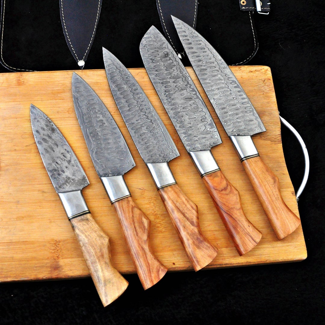 Personalized Chef Knif Set for Kitchen Utensils, Damascus Steel Chef ...