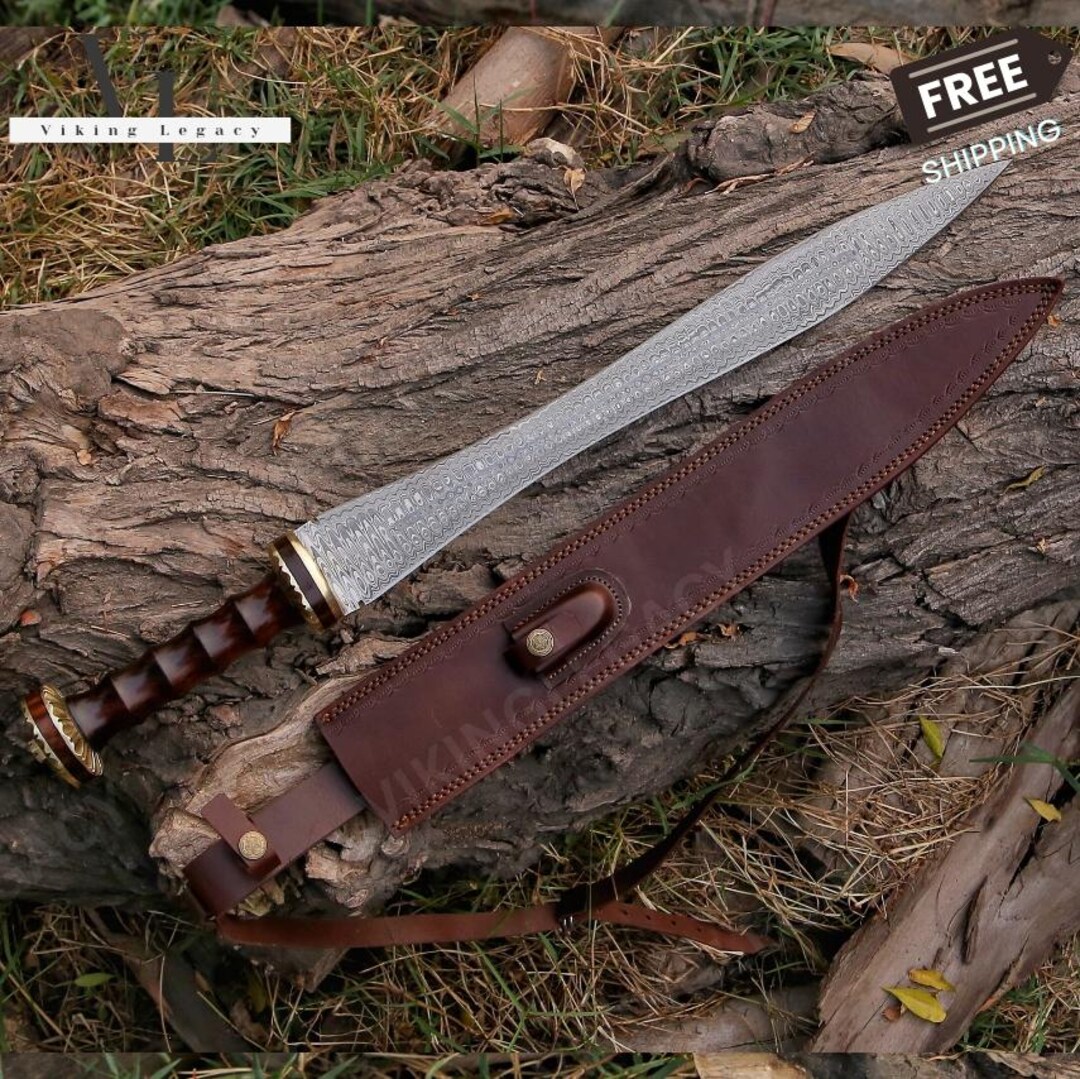 Damascus Steel Handmade Roman Sword for Warrior, Medieval Larp Viking ...