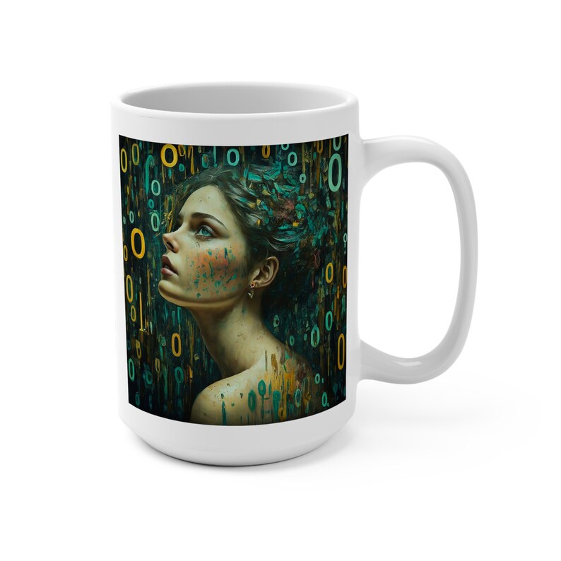 Woman Face Mug, Female Face Design, Abstract Art Mug, Oil Painting Mug ...