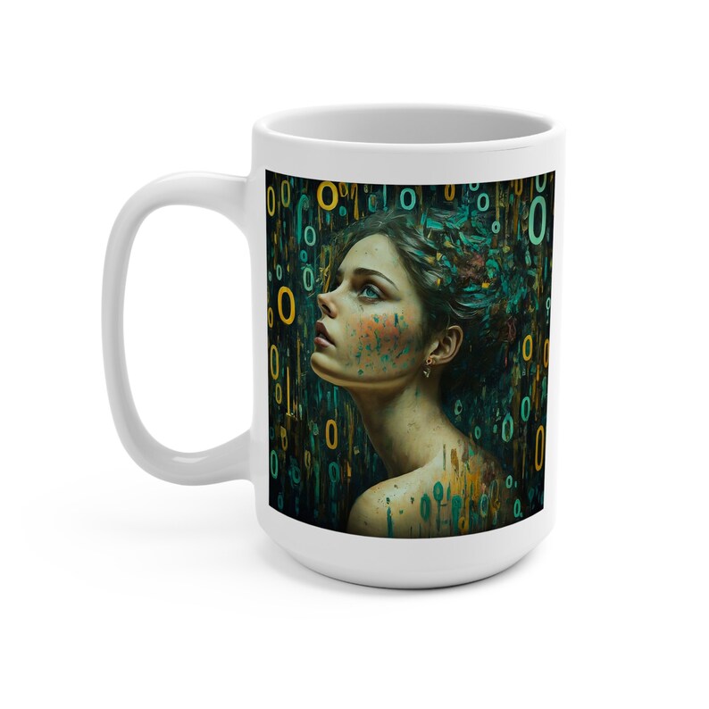 Woman Face Mug, Female Face Design, Abstract Art Mug, Oil Painting Mug ...
