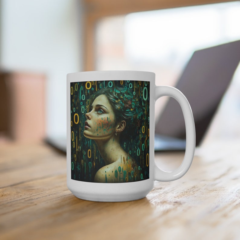 Woman Face Mug, Female Face Design, Abstract Art Mug, Oil Painting Mug ...