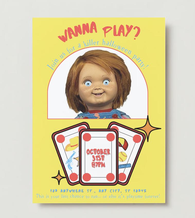 Chucky Box Halloween Party Invitation | Template | Halloween Invite - Etsy