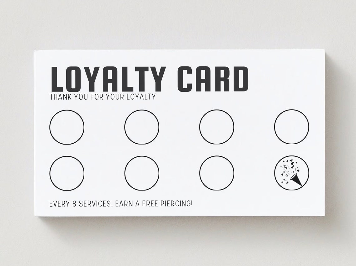 Piercing Loyalty Card Template Business Card Canva - Etsy