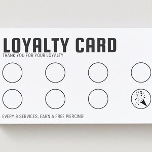 Piercing Loyalty Card Template Business Card Canva - Etsy