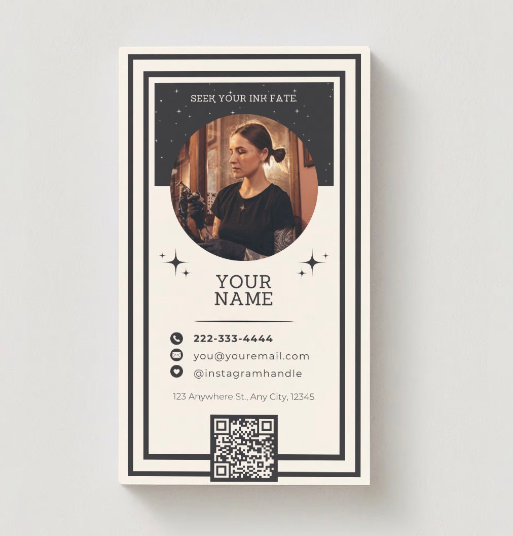 THE TATTOO ARTIST | Tattoo Business Card | Tarot Style - Etsy