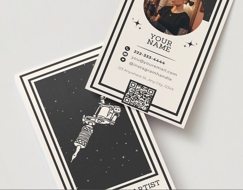 THE TATTOO ARTIST | Tattoo Business Card | Tarot Style - Etsy