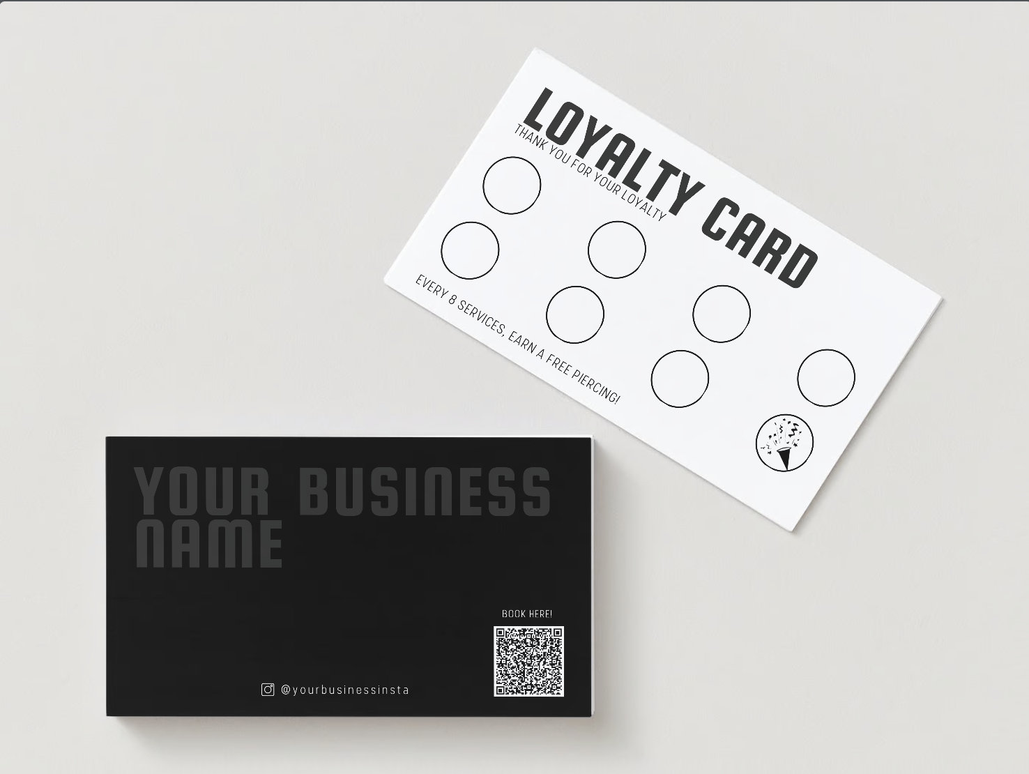 Piercing Loyalty Card Template Business Card Canva - Etsy