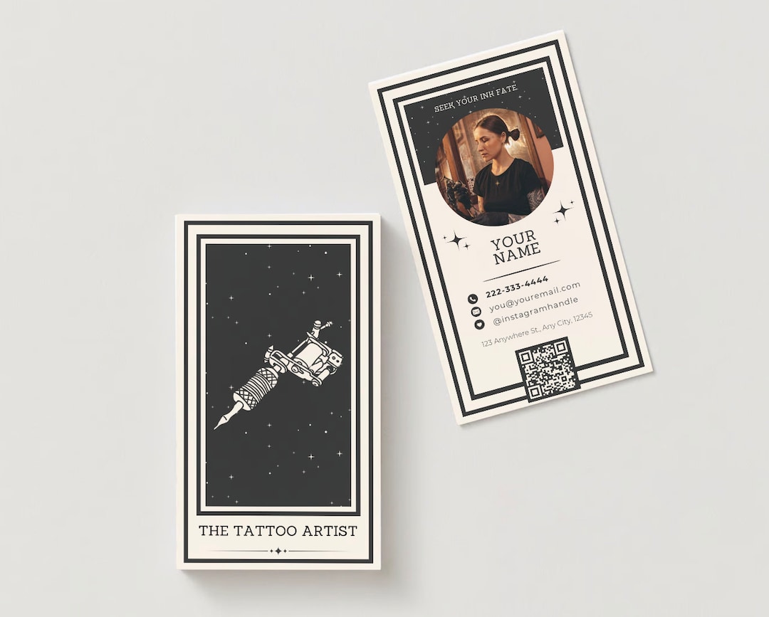 THE TATTOO ARTIST | Tattoo Business Card | Tarot Style - Etsy