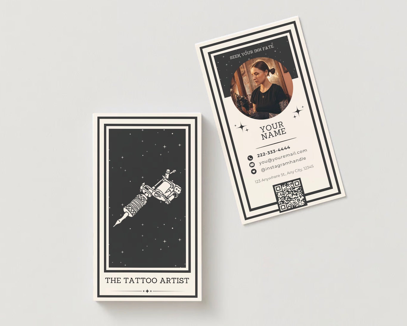 THE TATTOO ARTIST | Tattoo Business Card | Tarot Style - Etsy