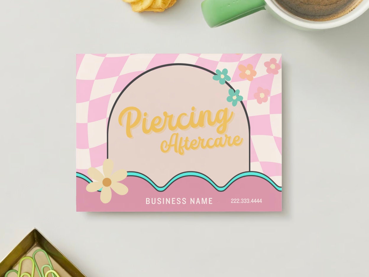 Retro Piercing Aftercare | Instruction Card | Piercing | Piercer - Etsy