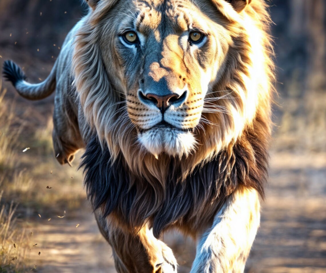 Animated White Lion Bounding Toward Camera MP4 Phone Wallpaper NOT LIVE ...