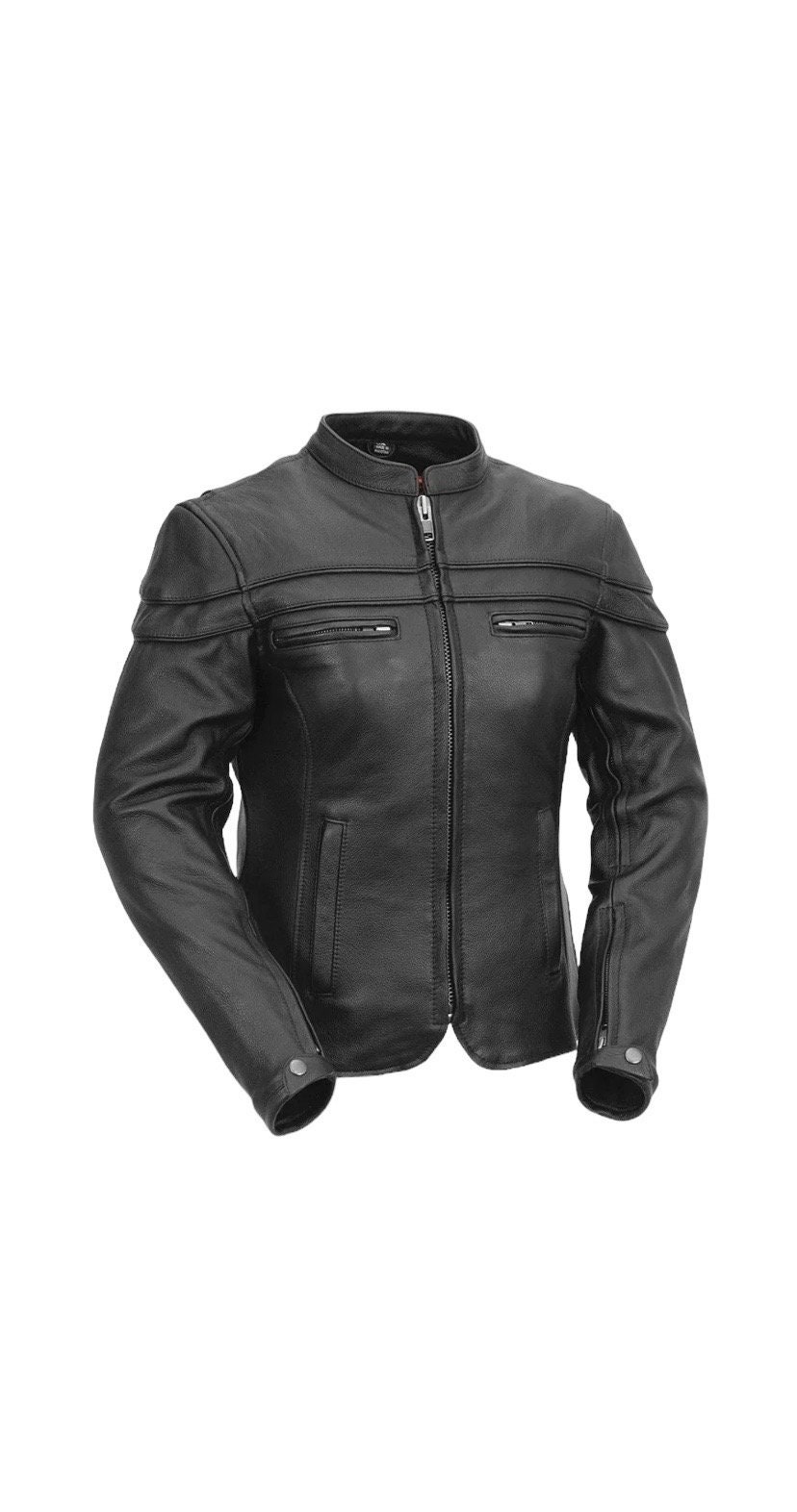 Ladies Reflective Armour Leather Jacket - Etsy