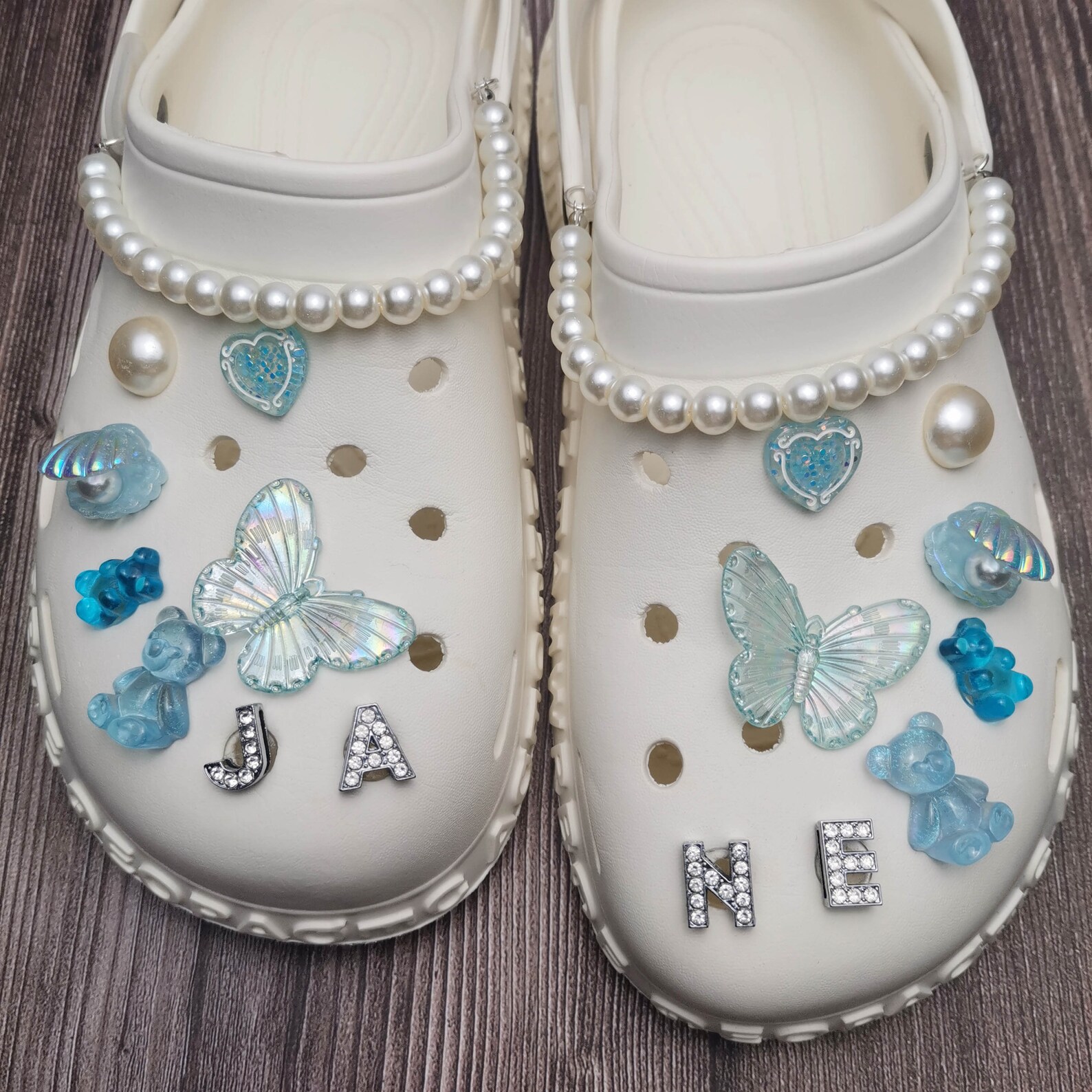 Personalized Name Butterfly Croc Charm Set,pearls Shoe Charm,shoe Pins ...