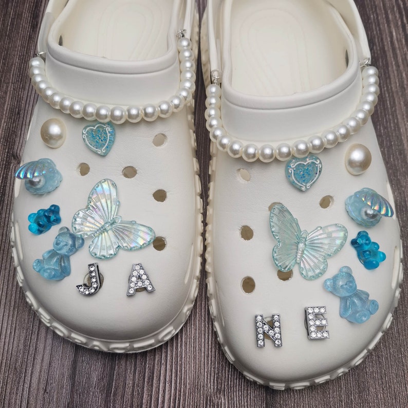 Personalized Name Butterfly Croc Charm Set,pearls Shoe Charm,shoe Pins ...