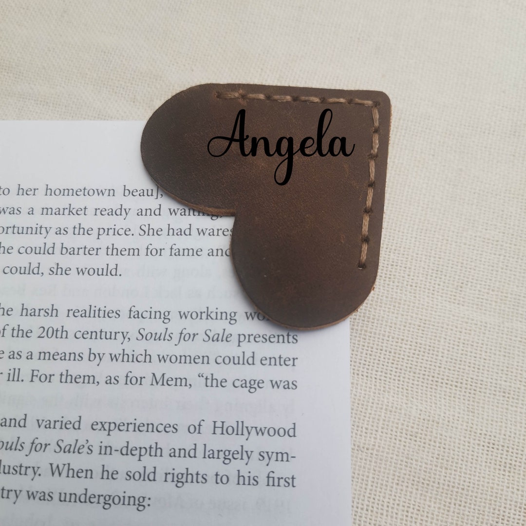 Personalized Name Leather Heart Bookmark, Reader Gift,personalized ...