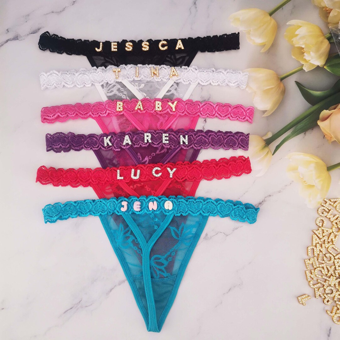 Personalized Name Thong, Custom Thong With Name, Lace Thong, Name G ...