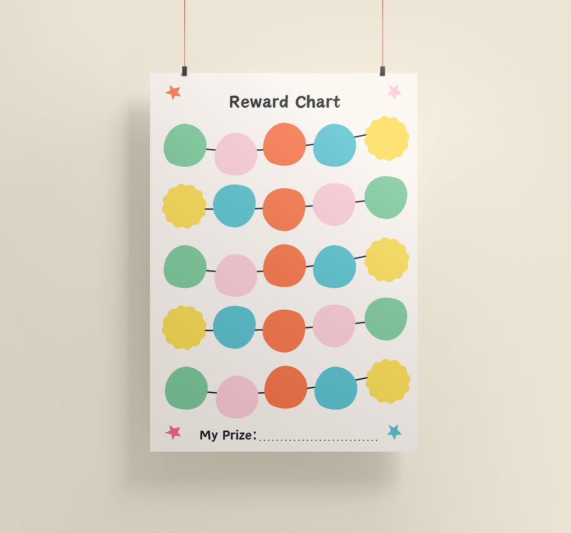 Printable Reward Chart, Toddler Reward Chart, Rainbow Reward Chart ...