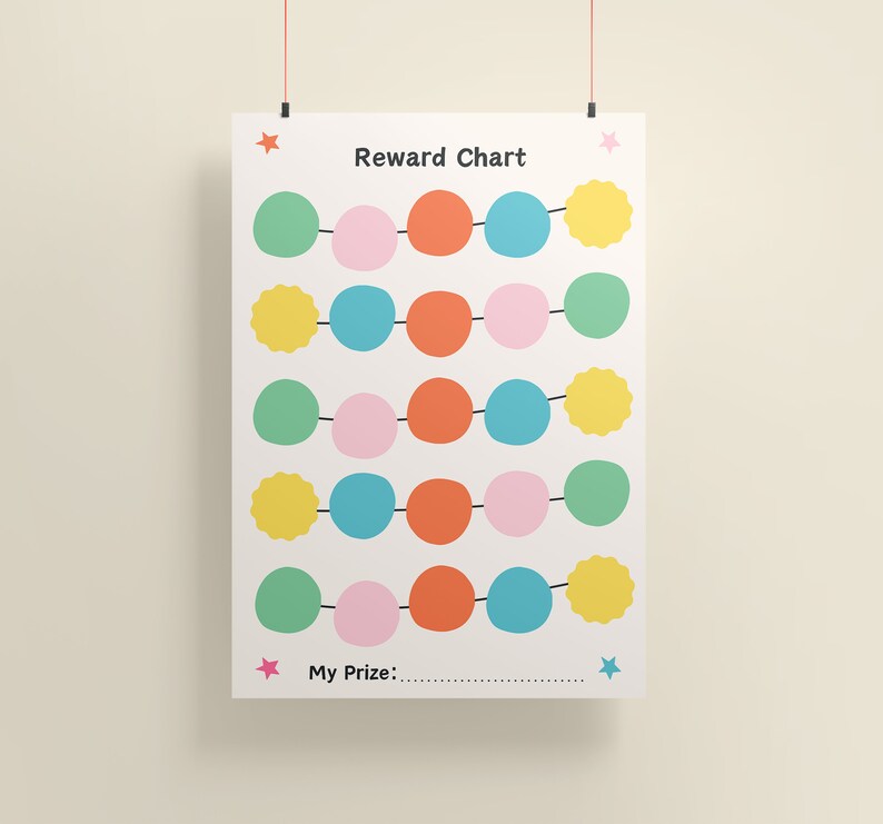 Printable Reward Chart, Toddler Reward Chart, Rainbow Reward Chart ...