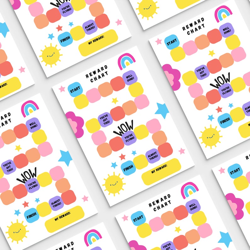 Rainbow Reward Chart, Printable Reward Chart, Toddler Reward Chart ...