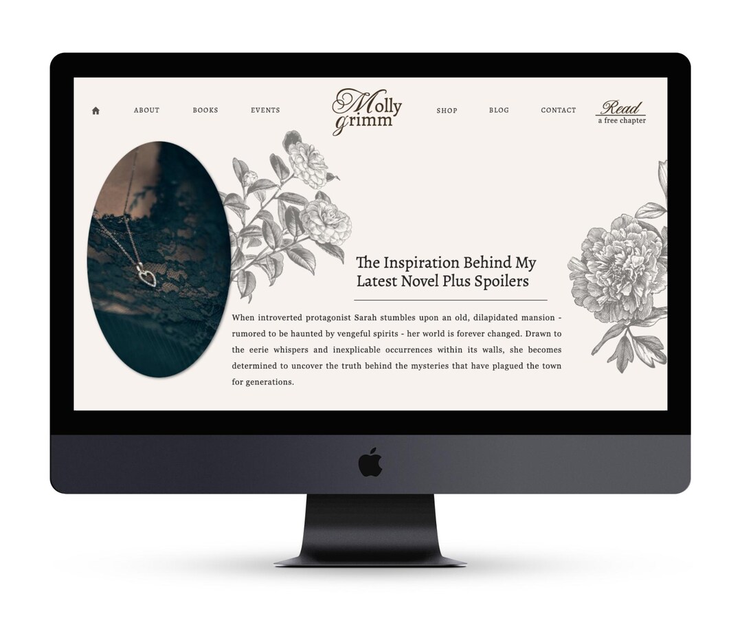 Bookish Website Template: Victorian Goth Showit Design (wordpress) - Etsy