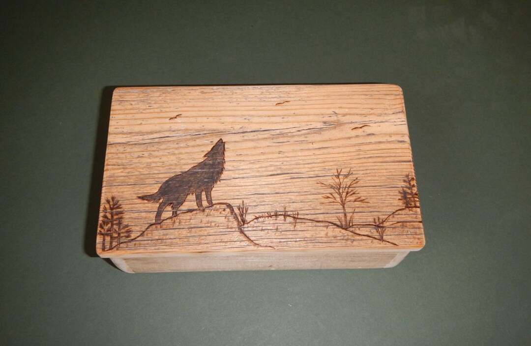 Barnwood WOLF BOX Handmade From Reclaimed Weathered Wood - Etsy