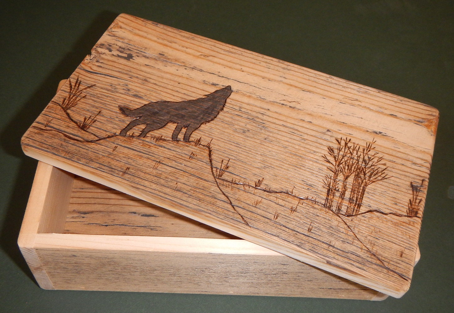 Barnwood WOLF BOX Handmade From Reclaimed Weathered Wood - Etsy