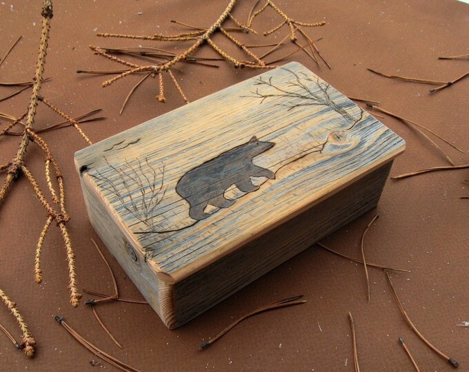 Barnwood BEAR BOX Handmade From Reclaimed Weathered Wood Rustic Refined ...