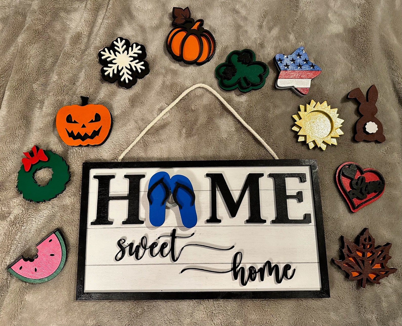 Front Door Decor Interchangeable Sign Interchangeable Holidays ...