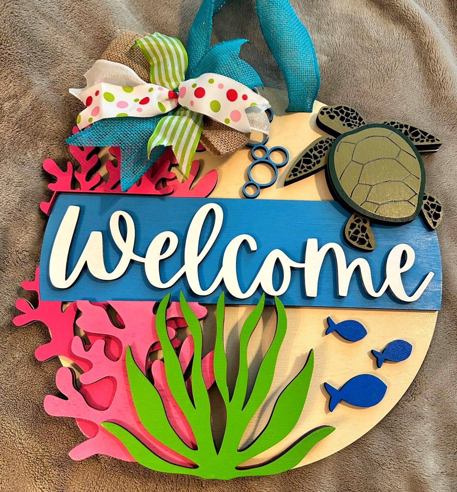 Sea Turtle | Beach Welcome Sign | Under the Sea | Front Door Decor ...