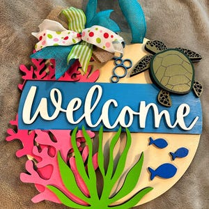 Sea Turtle | Beach Welcome Sign | Under the Sea | Front Door Decor ...