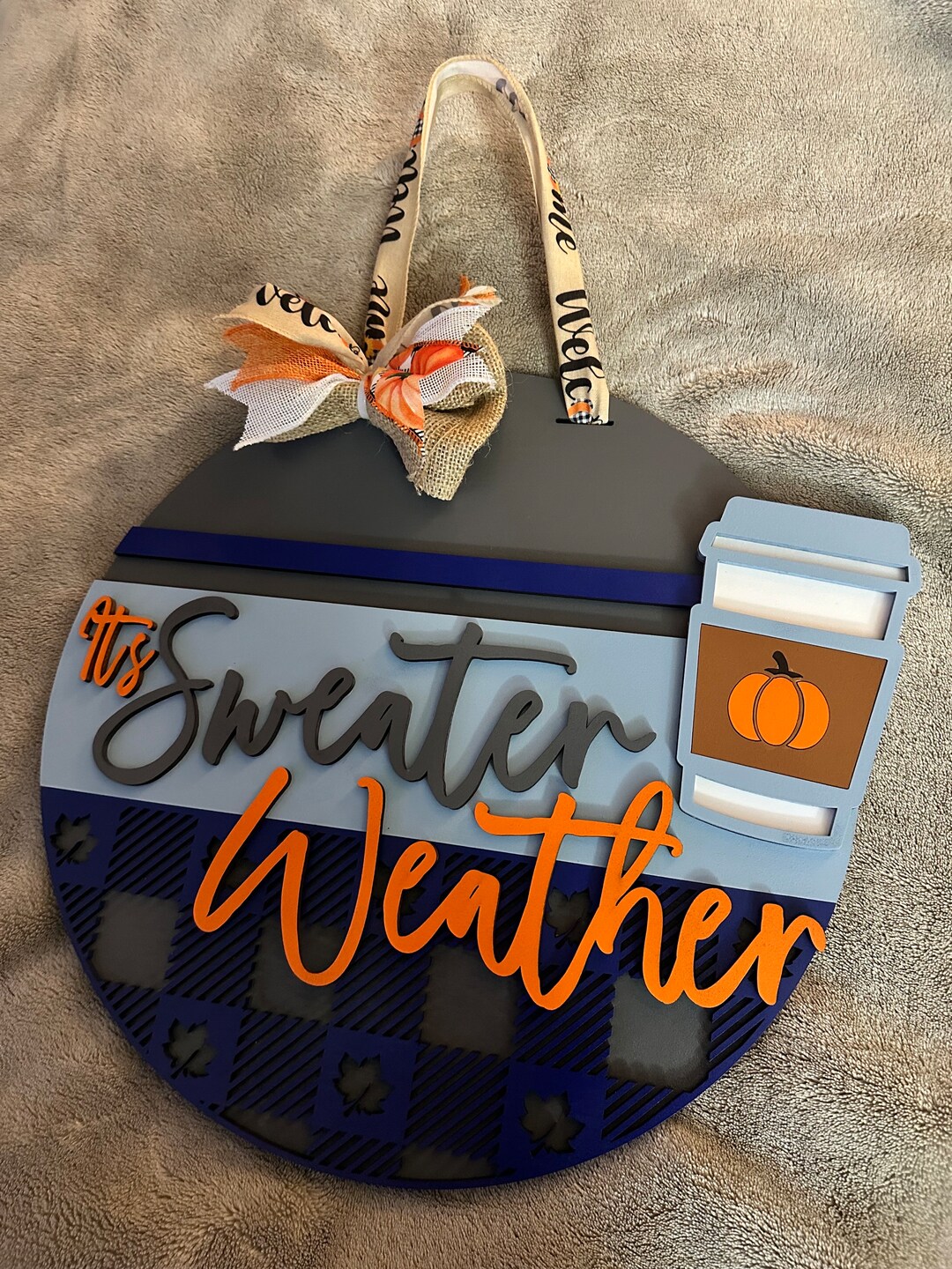 Fall Front Door Decor | Sweater Weather | Fall Door Hanger | Fall Door ...