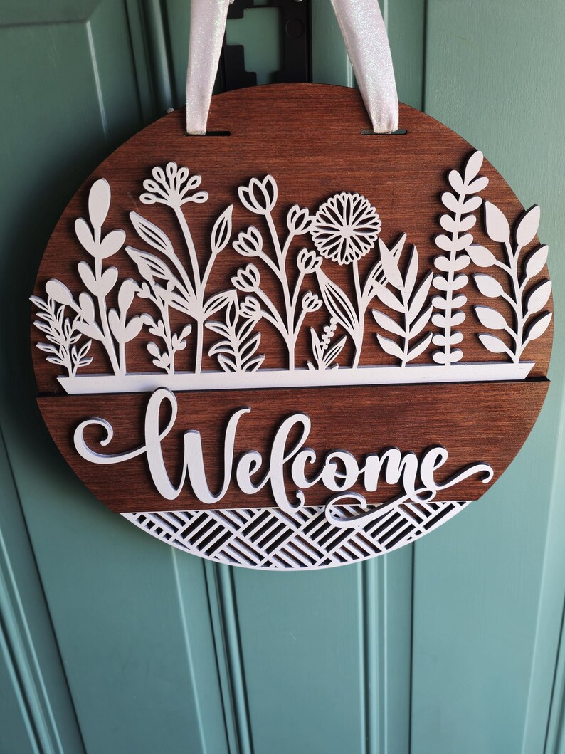 Winter Front Door Decor | Seasons | Interchangeable | Snow Scene | Hand ...