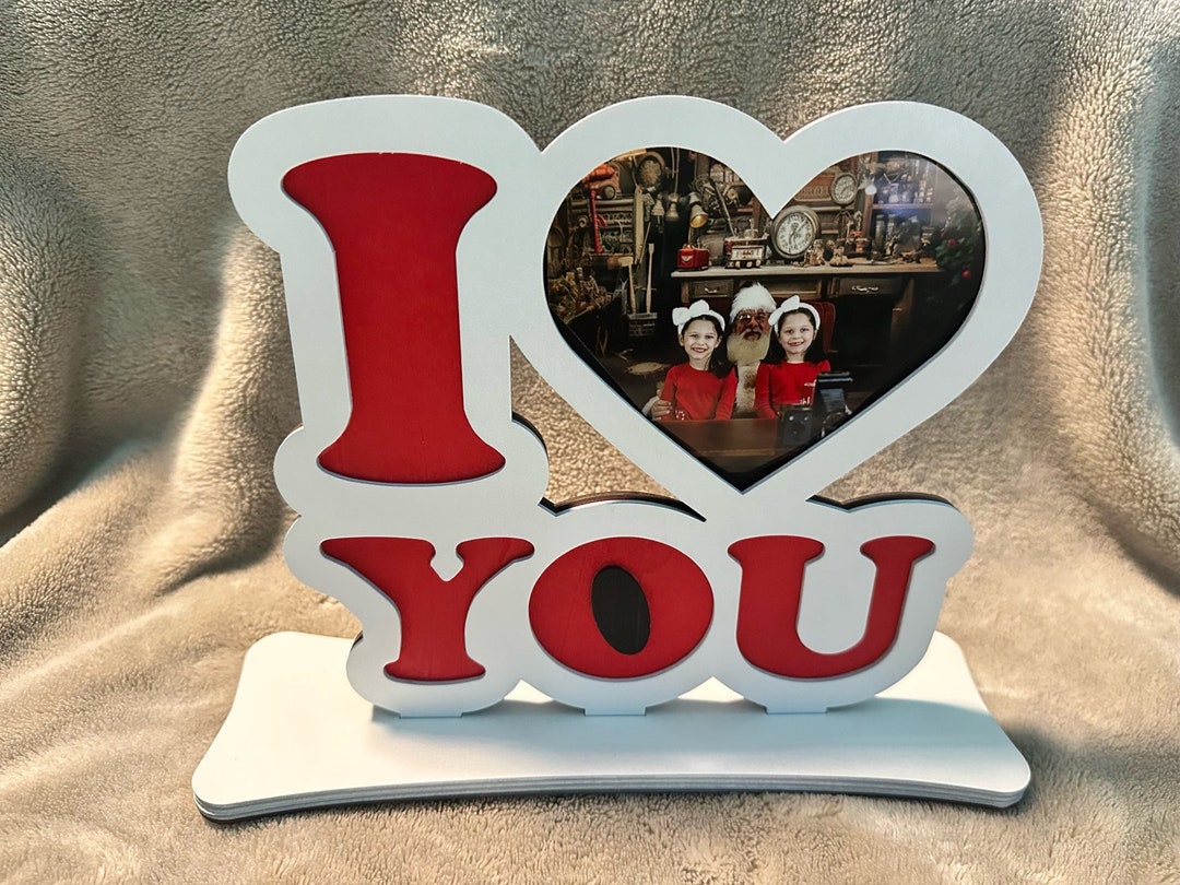 Personalized Photo Frame| I Love You Frame | Wooden Gift | Table Decor ...