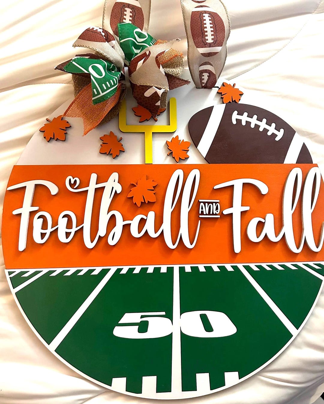 Fall Front Door Decor | Football Decor| Fall Door Hanger | Football ...