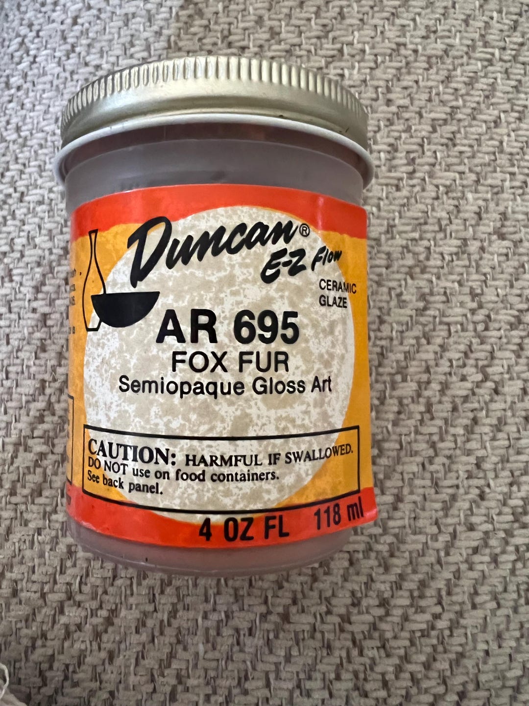 Duncan Ceramic Glaze Fox Fur AR695 Semi Opaque Gloss Art Vintage ...