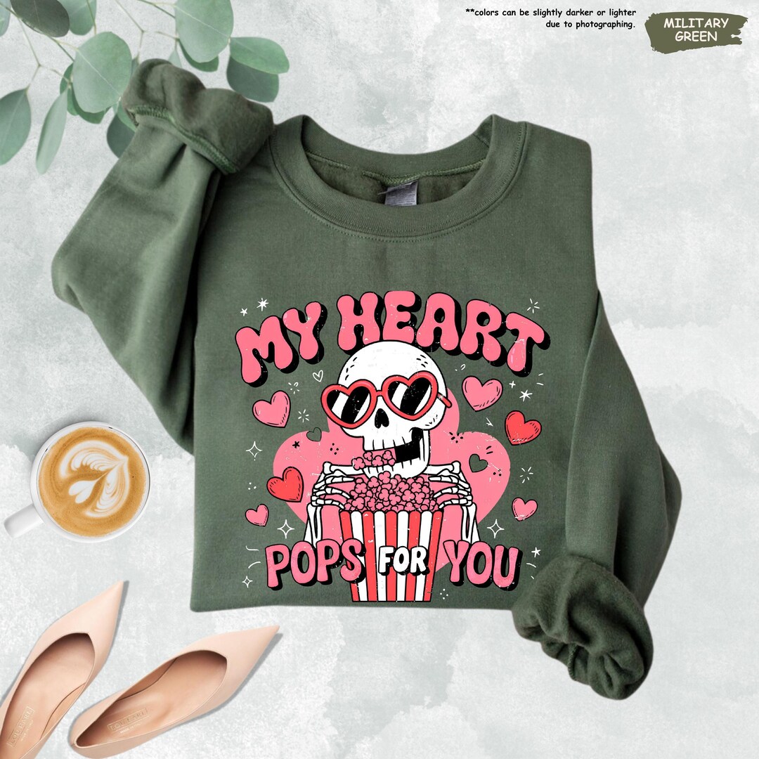 My Heart Pops for You Sweatshirt,funny Valentines Sweater,valentines ...