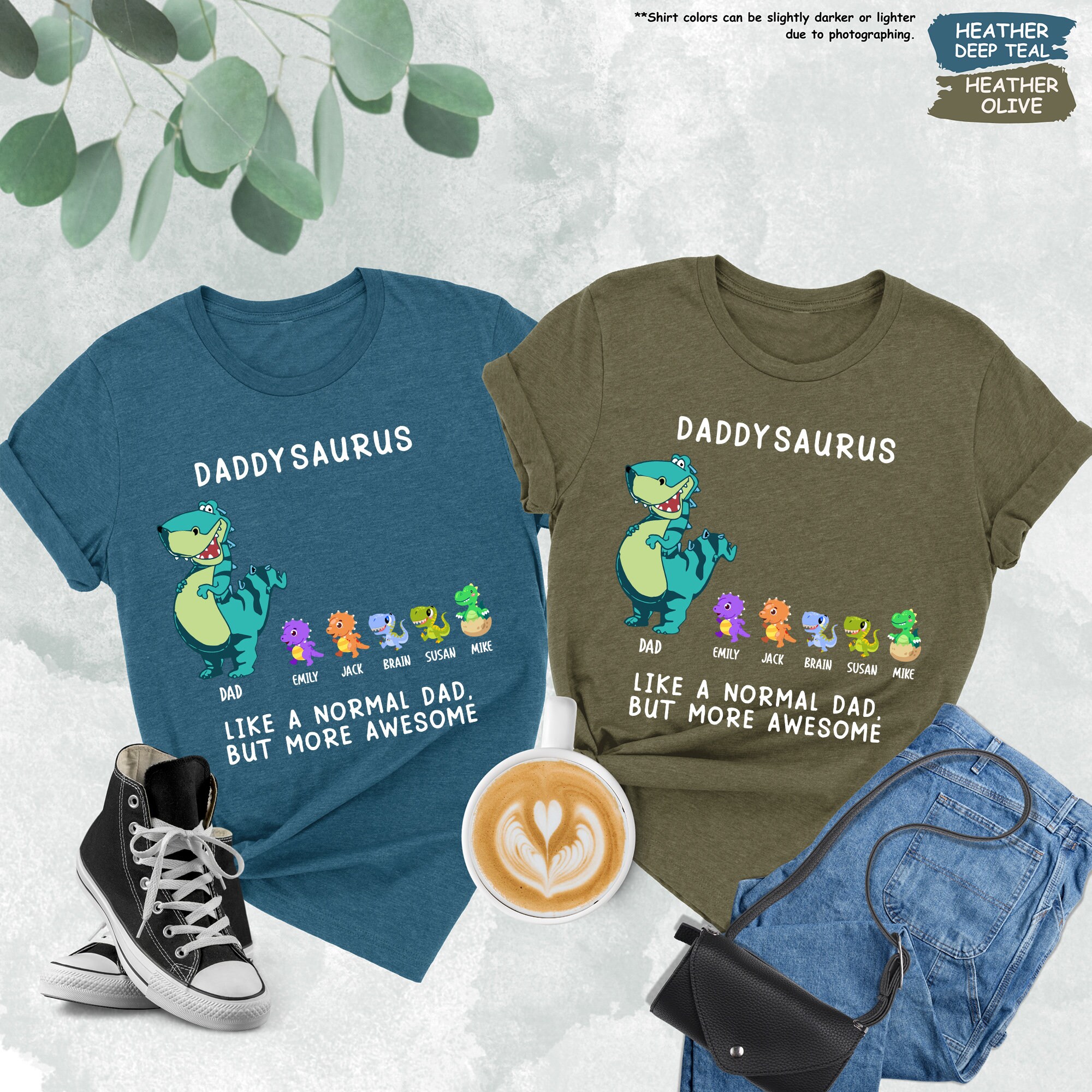 Personalized Daddysaurus Like A Normal Dad but More Awesome Shirt ...